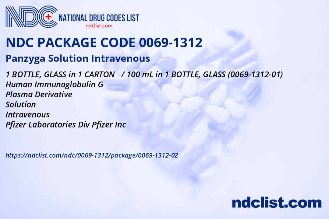 NDC Package 0069-1312-02 Panzyga Solution Intravenous