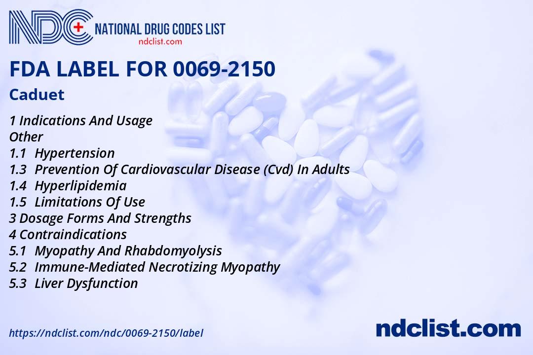 Caduet- FDA Label NDC0069-2150