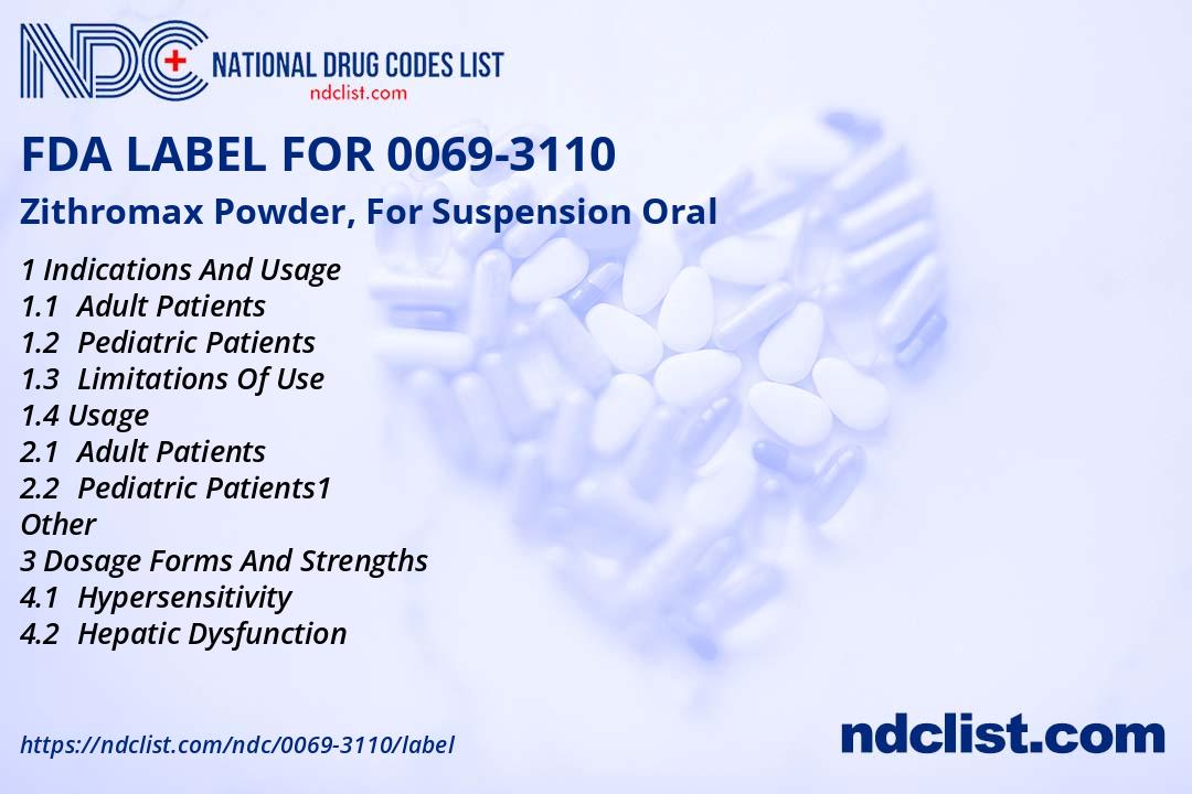 Zithromax - FDA Label NDC 0069-3110