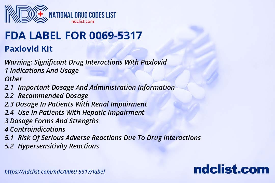FDA Label for Paxlovid Kit - Indications, Usage & Precautions