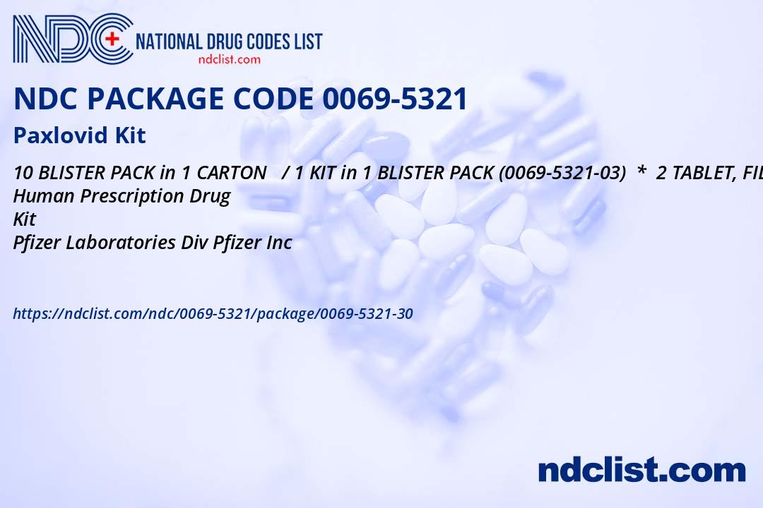 NDC Package 0069-5321-30 Paxlovid Kit