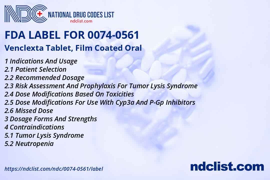 FDA Label for Venclexta Tablet, Film Coated Oral - Indications, Usage ...
