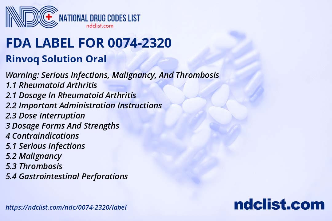 FDA Label for Rinvoq Solution Oral - Indications, Usage & Precautions