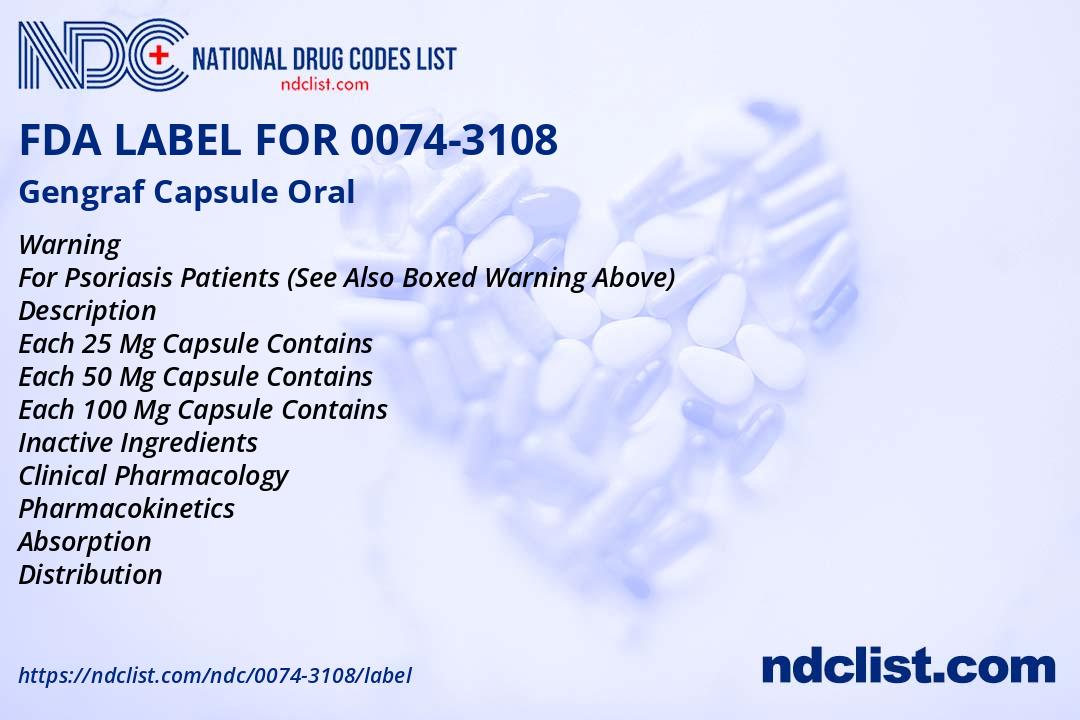 FDA Label for Gengraf Capsule Oral - Indications, Usage & Precautions