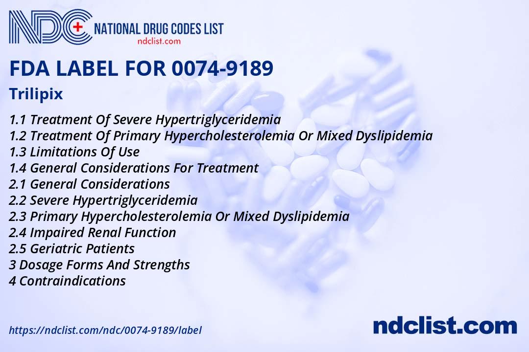FDA Label for Trilipix - Indications, Usage & Precautions