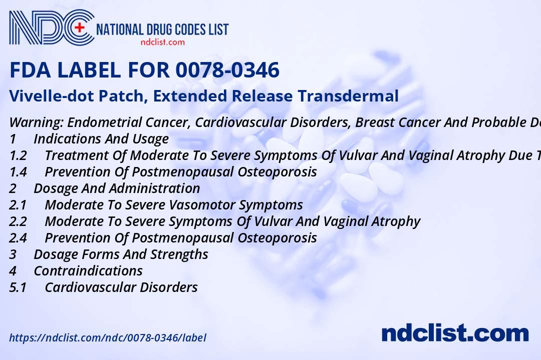 FDA Label for Vivelle-dot Patch, Extended Release Transdermal ...