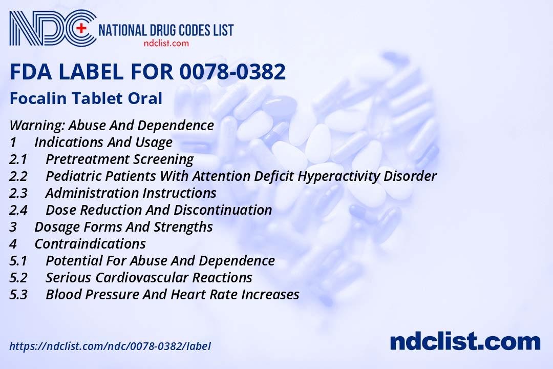 FDA Label for Focalin Tablet Oral - Indications, Usage & Precautions