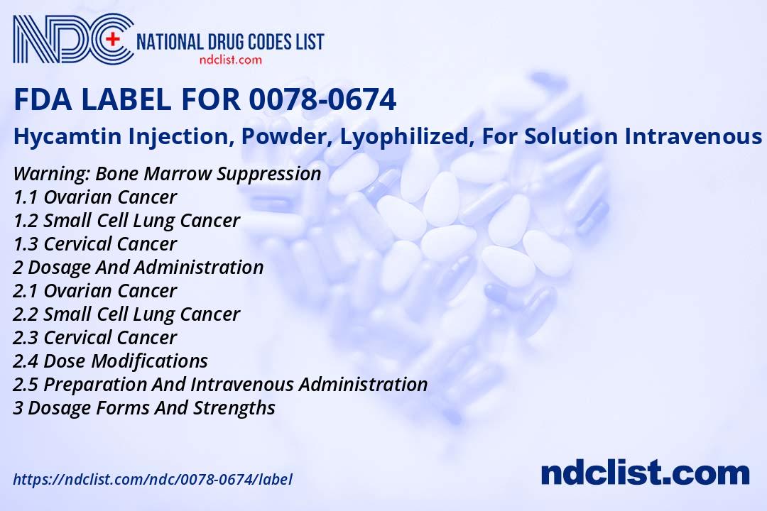 FDA Label for Hycamtin Injection, Powder, Lyophilized, For Solution ...