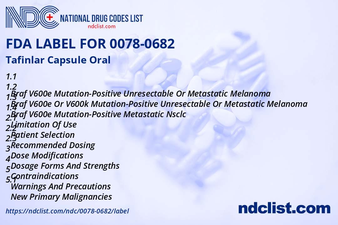 Tafinlar Capsule FDA Label - NDC 0078-0682