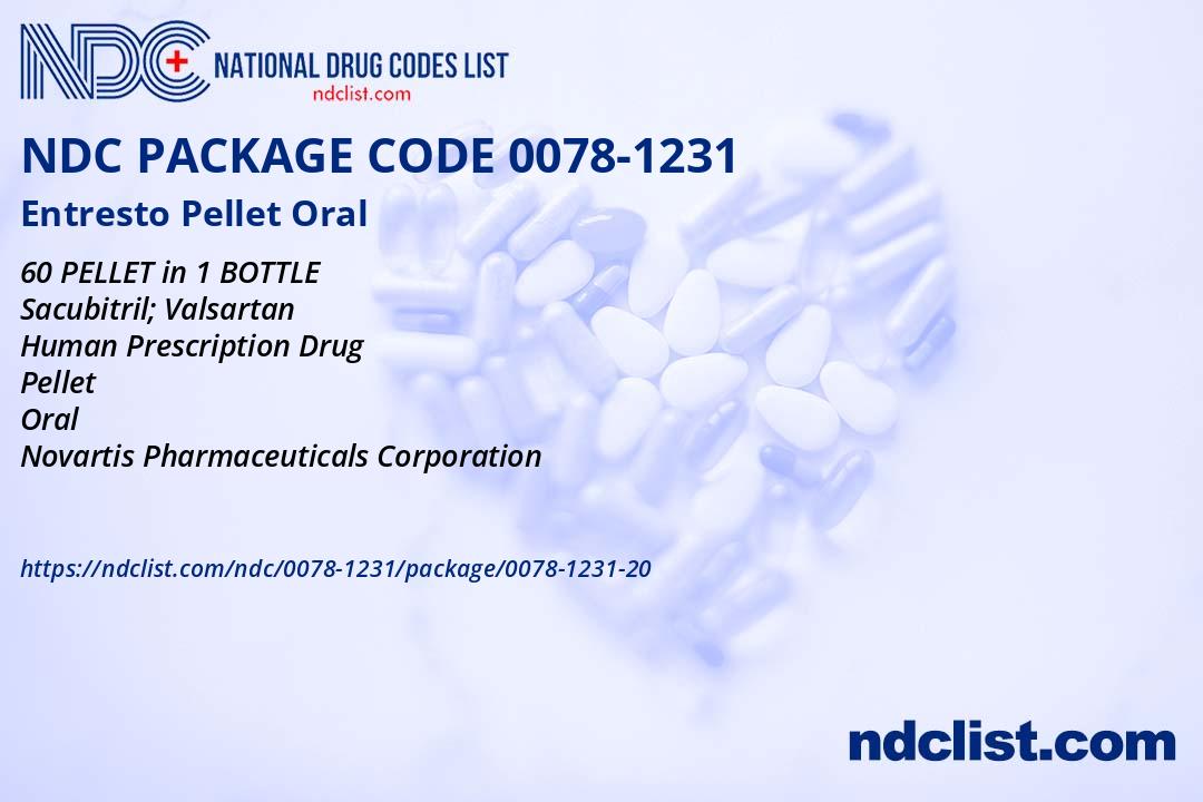 Entresto Pellet NDC Package 0078-1231-20