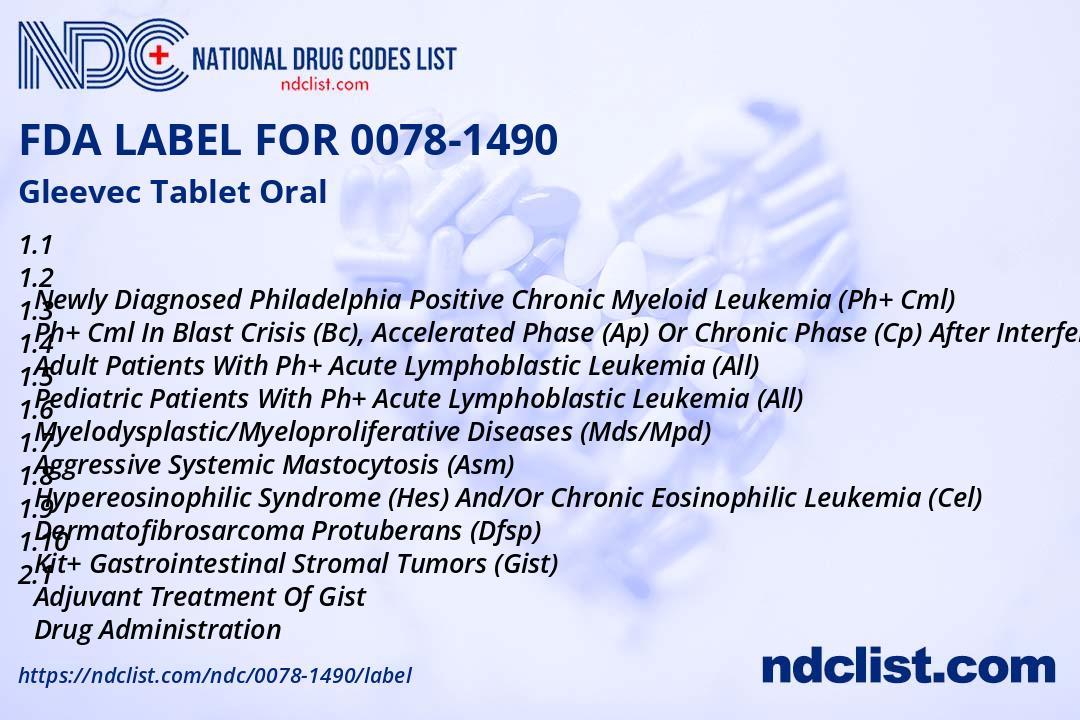 FDA Label for Gleevec Tablet Oral - Indications, Usage & Precautions
