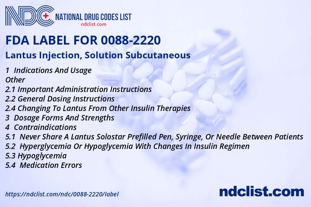 FDA Label for Lantus Injection, Solution Subcutaneous - Indications ...