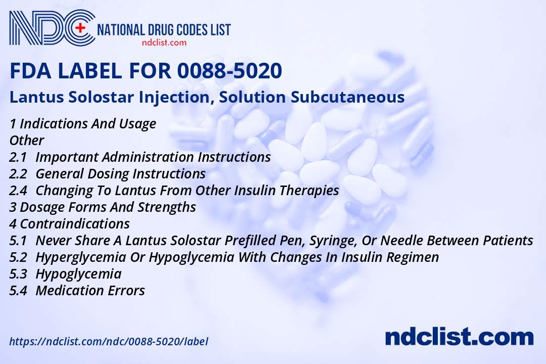 FDA Label for Lantus Solostar Injection, Solution Subcutaneous ...