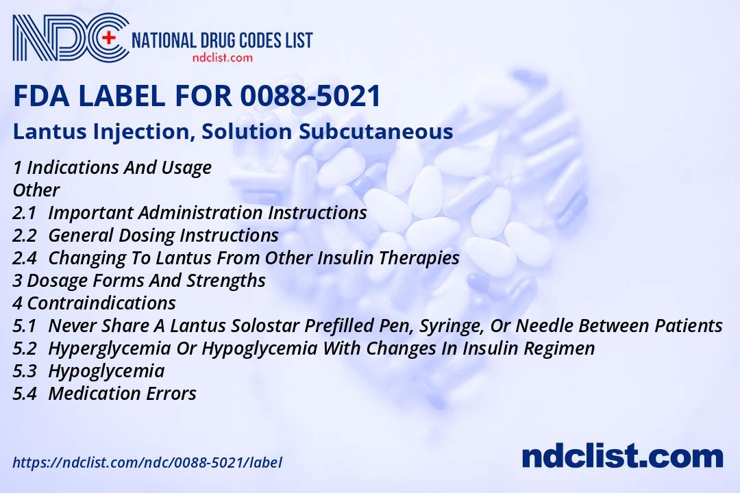 FDA Label for Lantus Injection, Solution Subcutaneous - Indications ...