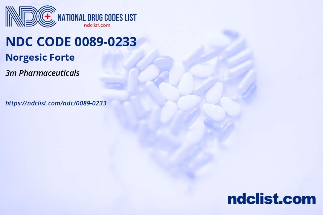 NDC 0089-0233 Norgesic Forte