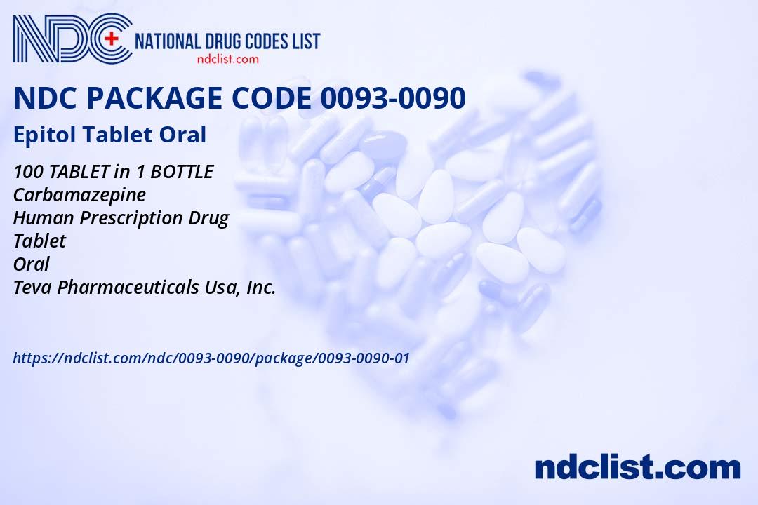 NDC Package 0093-0090-01 Epitol Tablet Oral