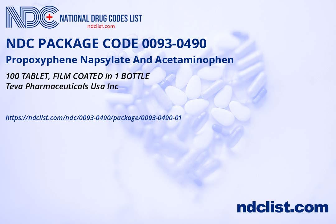 NDC Package 0093-0490-01 Propoxyphene Napsylate And Acetaminophen