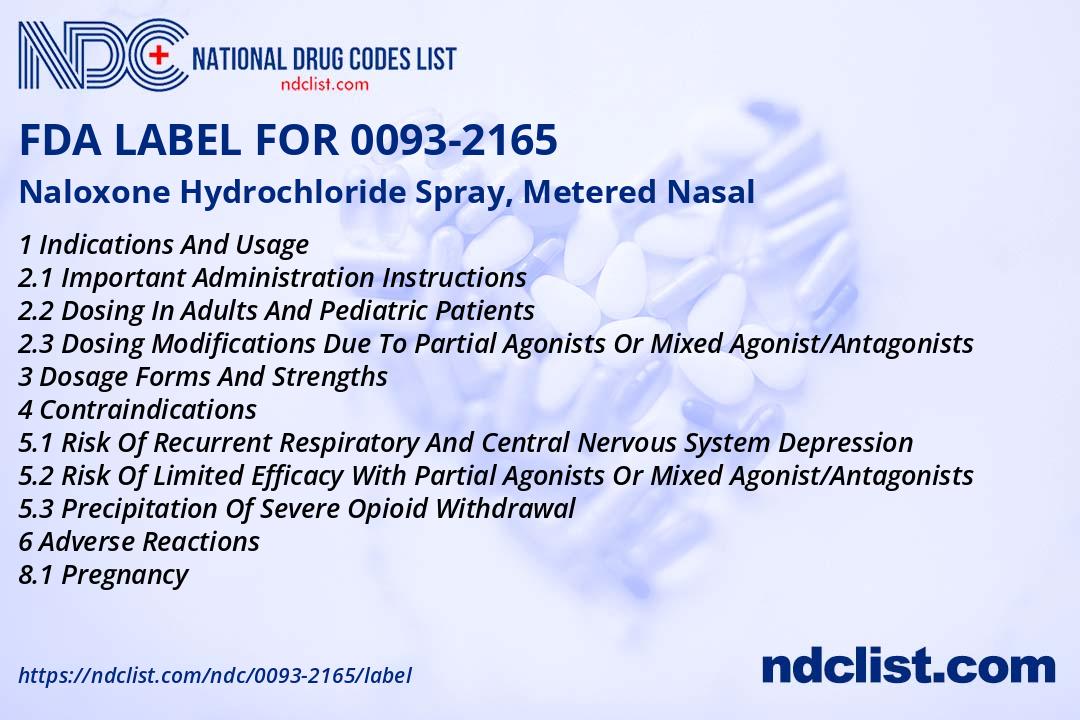 Naloxone Hydrochloride- FDA Label NDC0093-2165