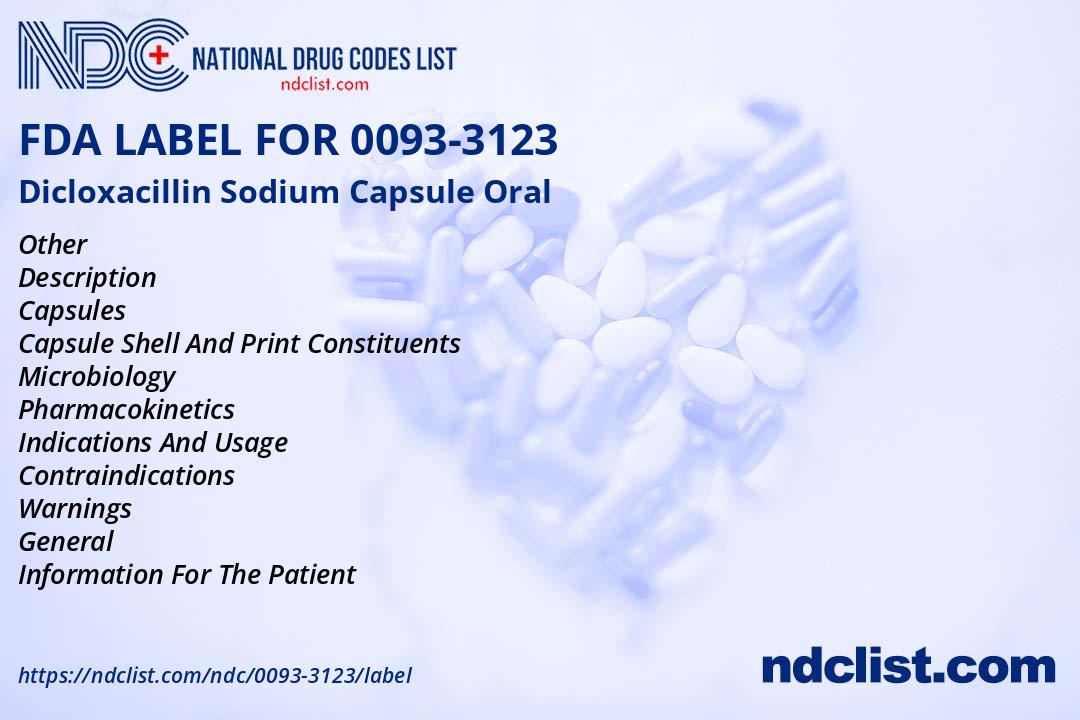 FDA Label for Dicloxacillin Sodium Capsule Oral - Indications, Usage ...