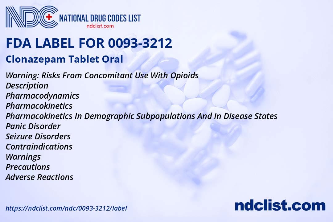 FDA Label for Clonazepam Tablet Oral - Indications, Usage & Precautions
