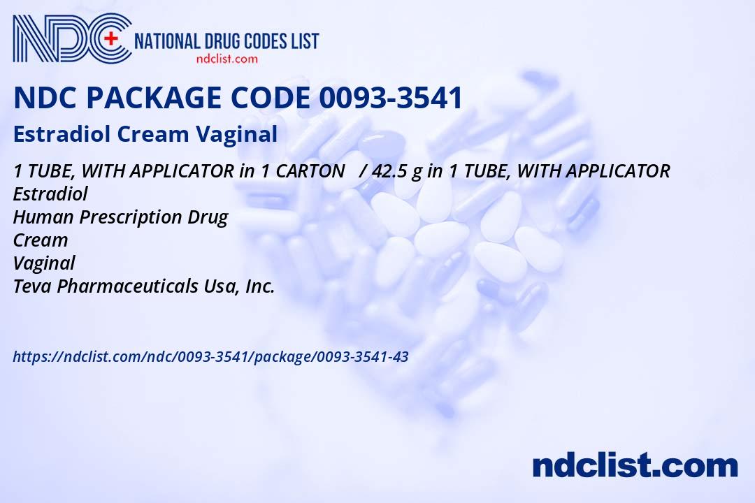 Estradiol Cream NDC Package 0093-3541-43