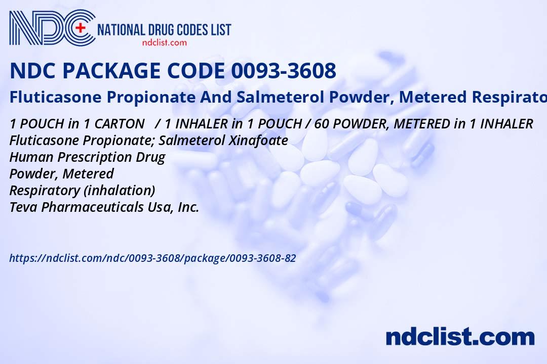NDC Package 0093-3608-82 Fluticasone Propionate And Salmeterol Powder ...