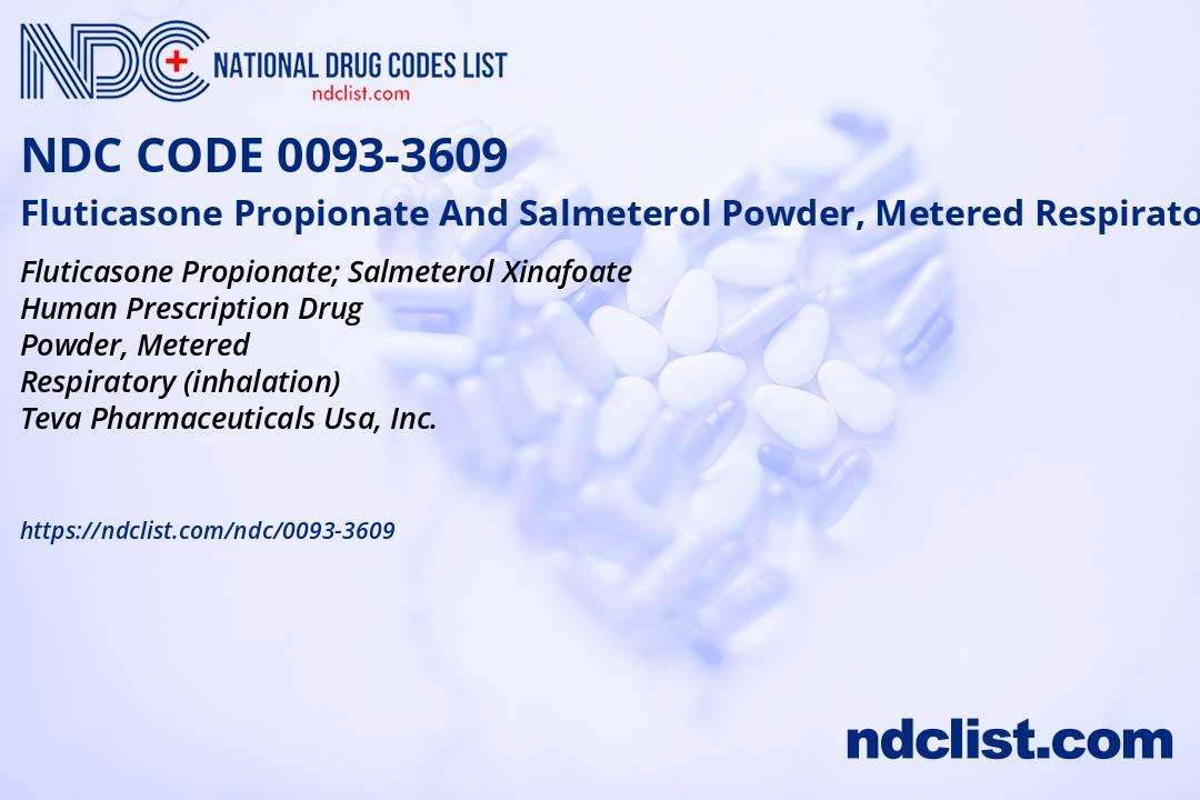 NDC 0093-3609 Fluticasone Propionate And Salmeterol Powder, Metered ...