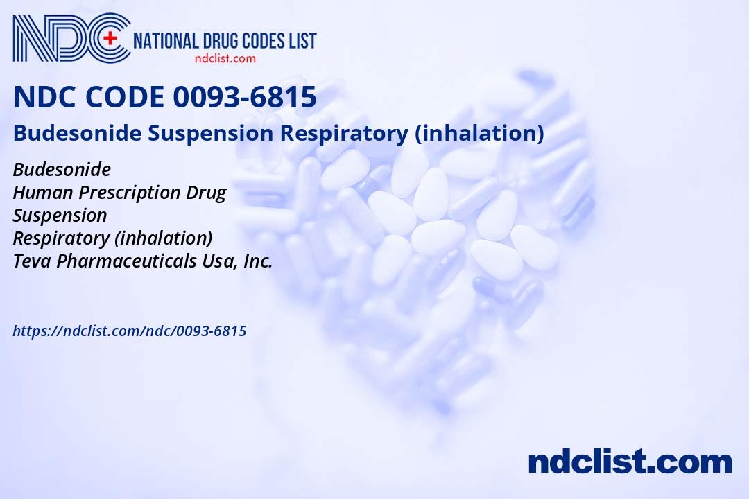 NDC 0093-6815 Budesonide Suspension Respiratory (inhalation)