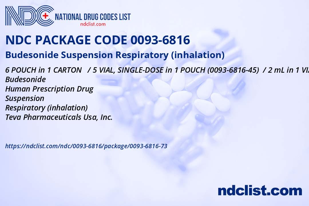 NDC Package 0093-6816-73 Budesonide Suspension Respiratory (inhalation)