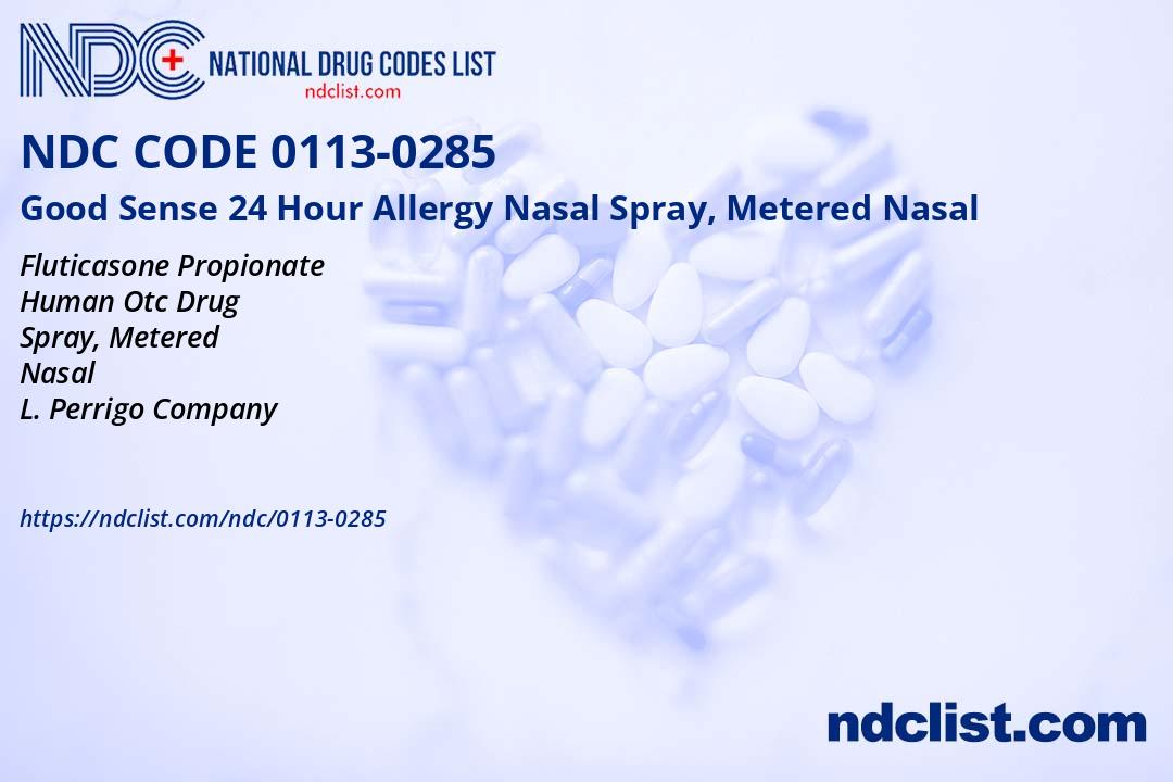 NDC 0113-0285 Good Sense 24 Hour Allergy Nasal Spray, Metered Nasal