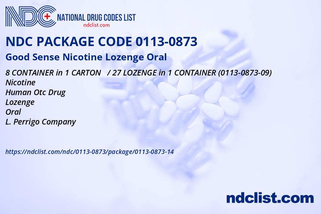 NDC Package 0113-0873-14 Good Sense Nicotine Lozenge Oral