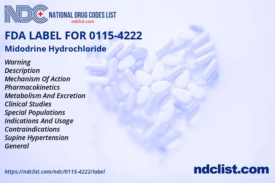 FDA Label for Midodrine Hydrochloride - Indications, Usage & Precautions