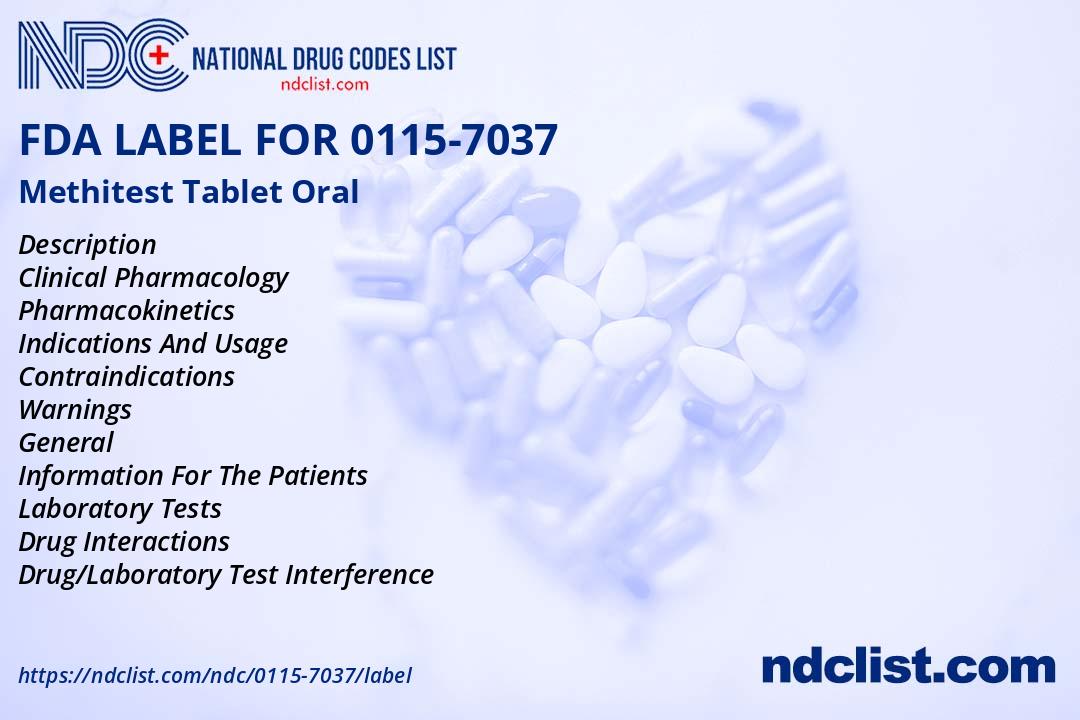 FDA Label for Methitest - Indications, Usage & Precautions