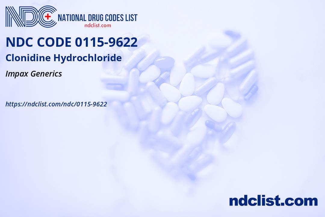 NDC 0115-9622 Clonidine Hydrochloride