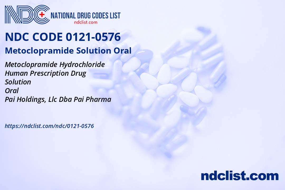 NDC 0121-0576 Metoclopramide Solution Oral