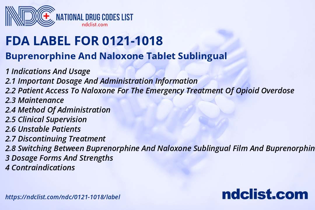 FDA Label for Buprenorphine And Naloxone Tablet Sublingual ...