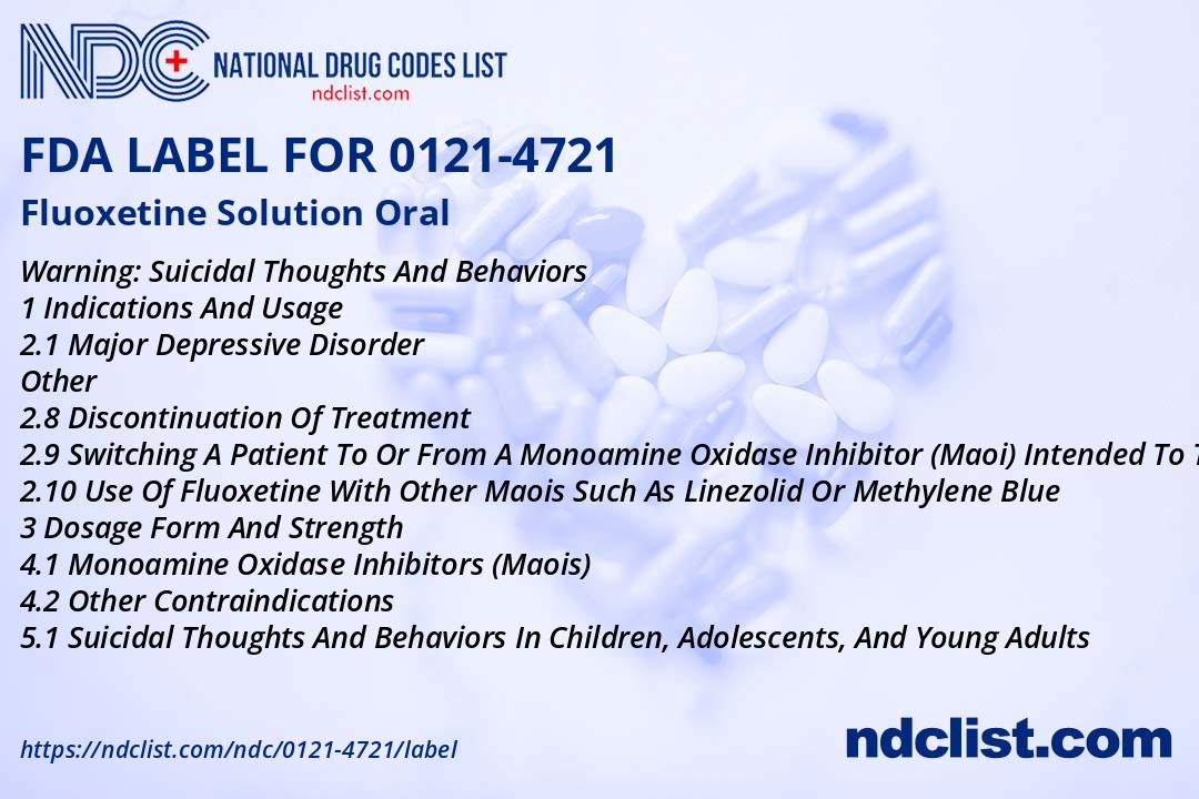 FDA Label for Fluoxetine Solution Oral - Indications, Usage & Precautions