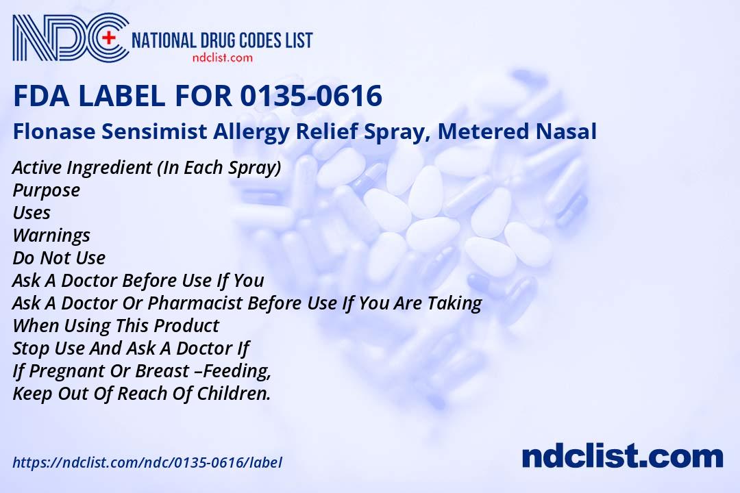 Flonase Sensimist Spray, Metered- FDA Label NDC0135-0616