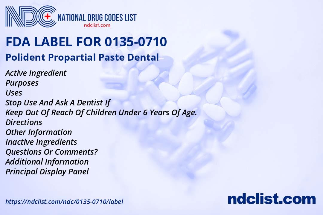 FDA Label for Polident Propartial Paste Dental - Indications, Usage ...