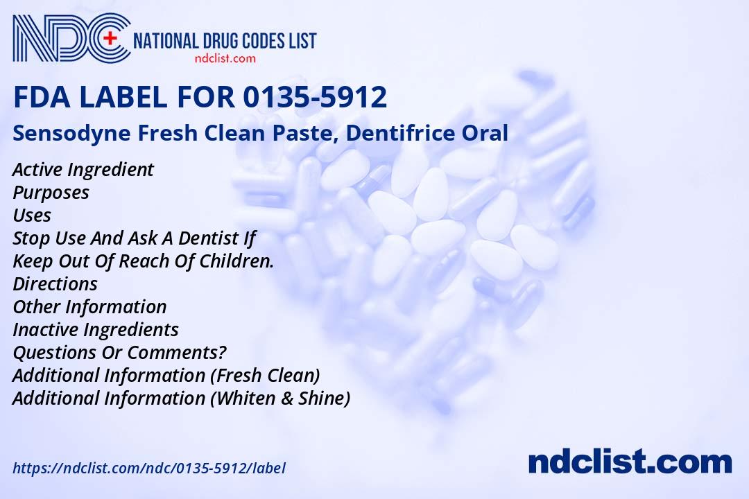 FDA Label for Sensodyne Fresh Clean Paste, Dentifrice Oral ...