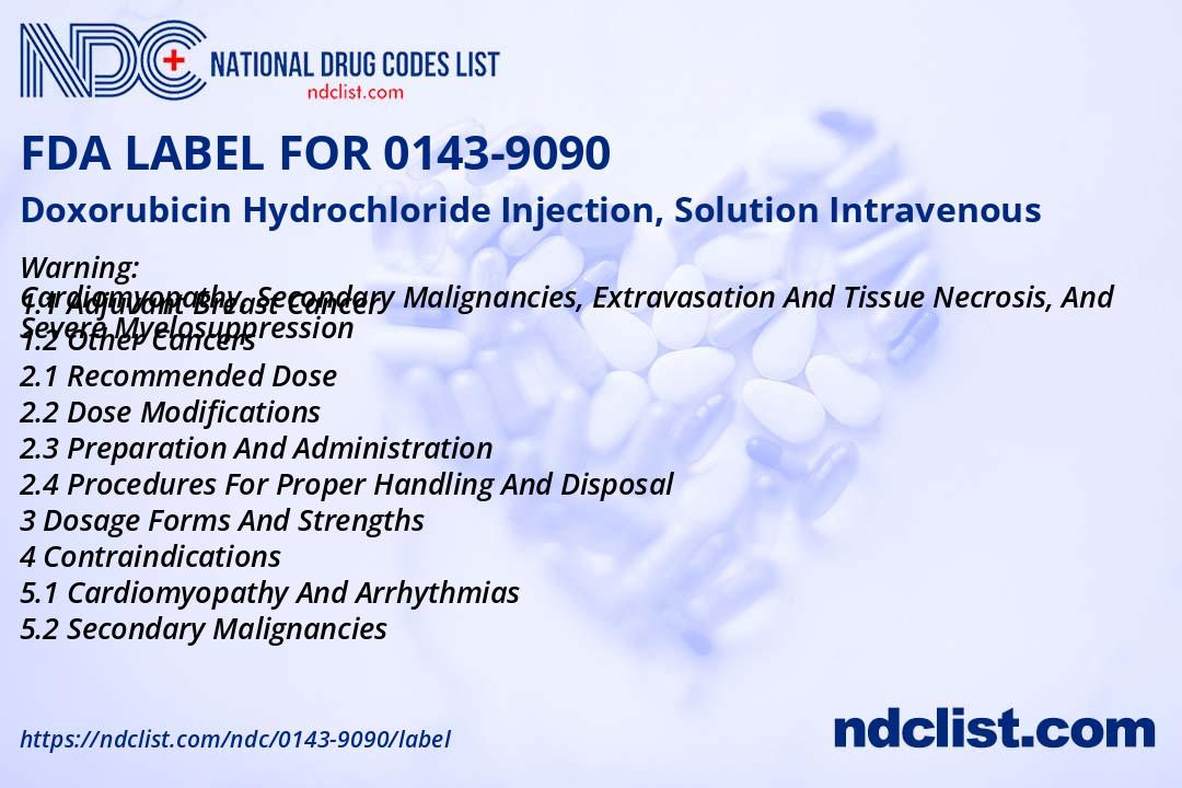 Doxorubicin Hydrochloride FDA Label - NDC 0143-9090