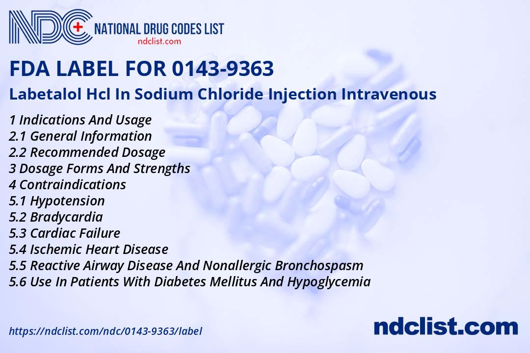 Labetalol Hcl In Sodium Chloride- FDA Label NDC0143-9363