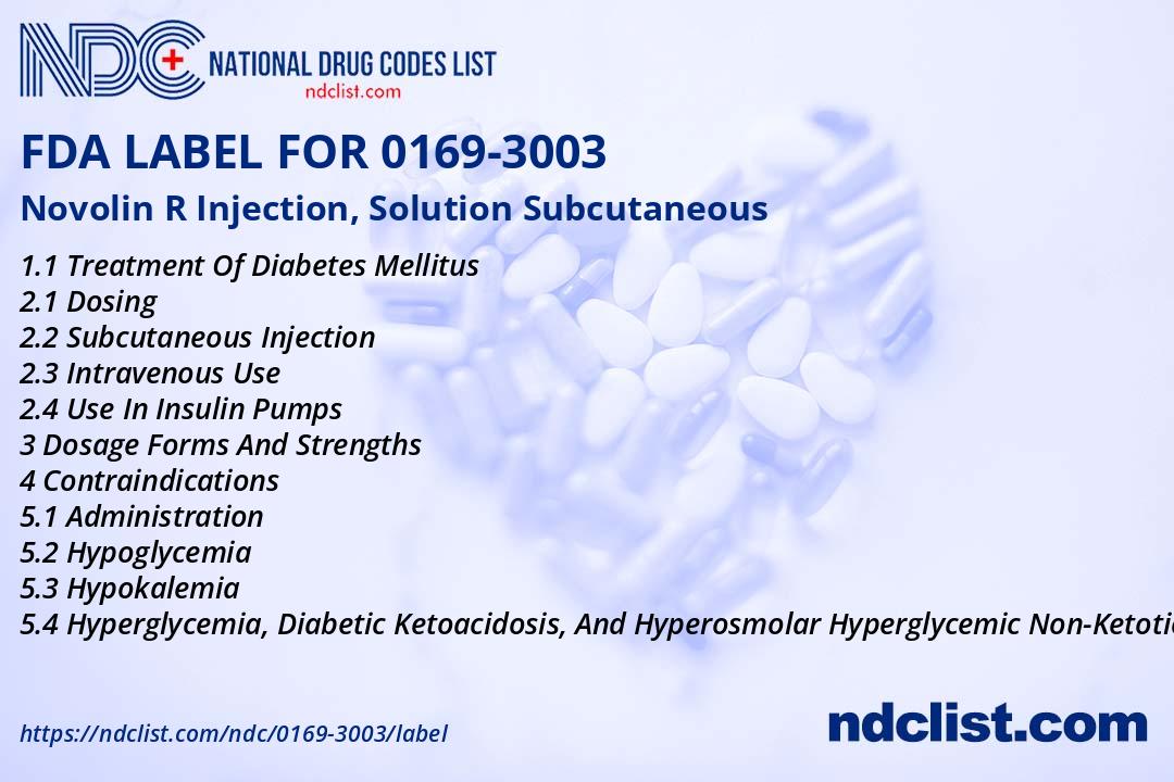 FDA Label for Novolin R Injection, Solution Subcutaneous - Indications ...