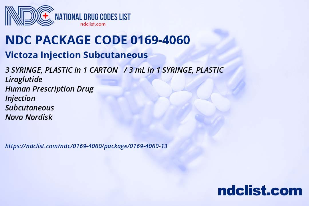 NDC Package 0169-4060-13 Victoza Injection Subcutaneous