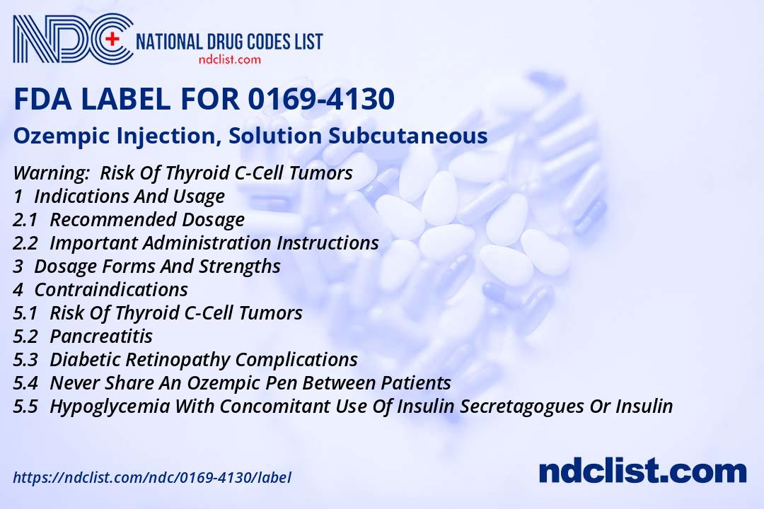 Ozempic Injection, Solution- FDA Label NDC0169-4130
