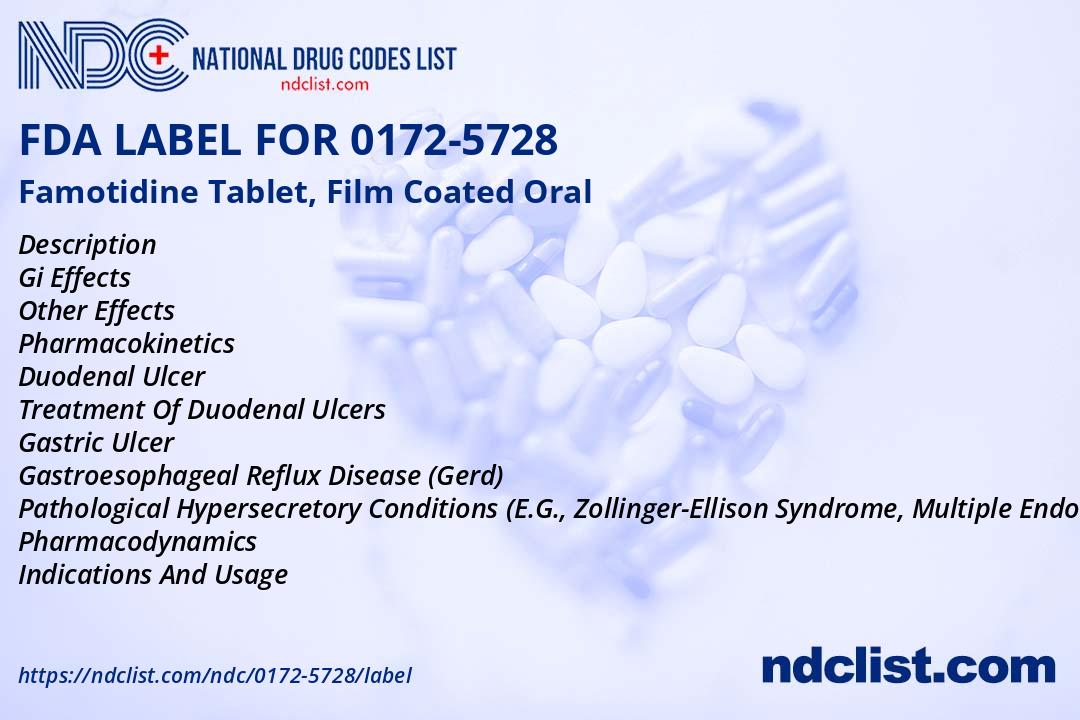 FDA Label for Famotidine Tablet, Film Coated Oral - Indications, Usage ...