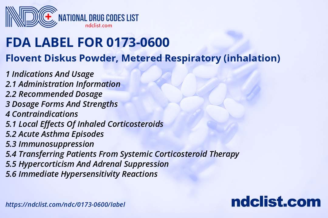 FDA Label for Flovent Diskus - Indications, Usage & Precautions