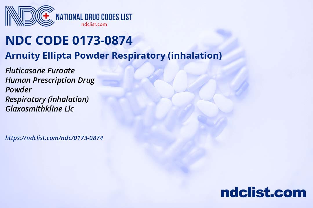 NDC 0173-0874 Arnuity Ellipta Powder Respiratory (inhalation)