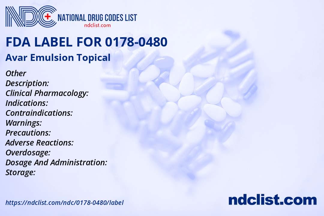 FDA Label for Avar Emulsion Topical - Indications, Usage & Precautions