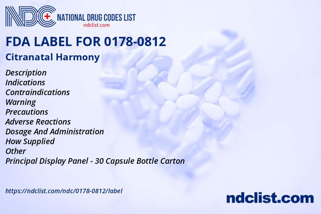 Citranatal Harmony- FDA Label NDC0178-0812